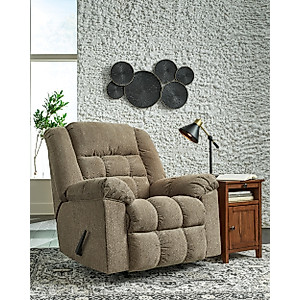 Signature Design by Ashley Kegler Contemporary Tufted Manual Rocker Recliner, Light Brown
