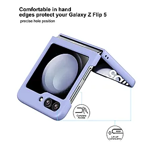 Foluu Slim Fit Case for Samsung Galaxy Z Flip 5 Case, Ultra Thin Matte PC with Non-Slip Grip Full Protection Protective Cover for Samsung Galaxy Z Flip5 5G 2023 (Purple)