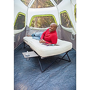 Coleman Camping Cot, Air Mattress, & Pump Combo, Folding Camp Cot & Air Bed with Side Table & Battery-Operated Pump, Great for Comfortable Outdoor Sleeping & Camping