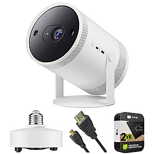 Samsung SP-LSP3BLAXZA The Freestyle Projector Bundle with Samsung The Freestyle Socket Adapter, 6ft Micro-HDMI to HDMI A/V Cable and 2 YR CPS Enhanced Protection Pack