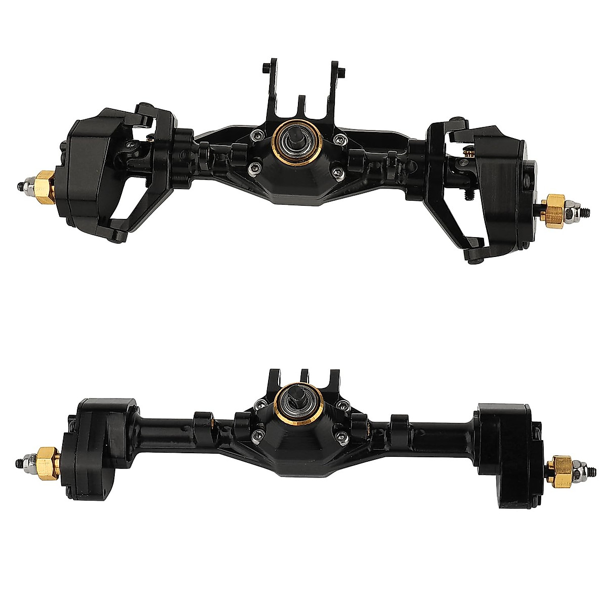 RZXYLRC TRX4M Heavy Brass + Aluminum Alloy Front & Rear Diamond Portal Axle Complete Set for 1/18 RC Crawler TRX-4M Metal Ground Clearance Upgrade Parts