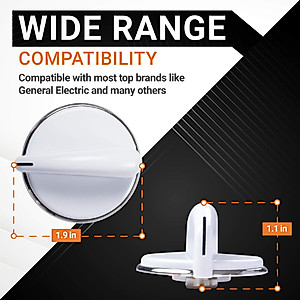 BlueStars Unbreakable WE01X20378 Control Knob with Metal Ring Replacement Part - Exact Fit for General Electric Dryers and Washers - Replaces WE01X20432 WH01X10307 WH01X10460 - Pack of 2