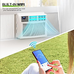 Magshion 8000 BTU Window Air Conditioner with Remote & App Control, 6 Modes – Cool, Dry, Auto-Restart, Fan, Sleep, Cools Rooms up to 350 Sq. Ft., Quiet AC Unit with Easy Install Kit