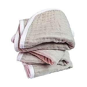 Synrroe Muslin Burp Cloths Large 20 by 10 Inches 100% Cotton 6 Layers Extra Absorbent and Soft 4 Pack Brown