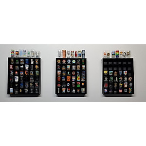 Black Shot Glass Display Case 36 Slots Minifigures Thimble Collection Display Rack 17.25" H X x 15.75" W - No Door (for All Short Shot Glasses)
