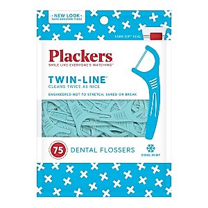 Plackers Twin Line Whitening Flosser, 75 count (Pack of 72)
