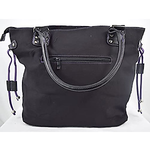 Lost Queen Purple Candy Flower Sugar Skull Cotton Canvas Shoulder Bag