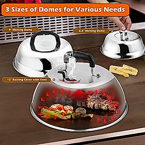 Leonyo Griddle Accessories Set of 27, Heavy Duty Stainless Steel Grill Griddle Metal Spatulas for Cast Iron Flat Top Teppanyaki Cooking, Burger Press, 3 Melting Domes(12”-9”-6.5”), 2 Carry Bags