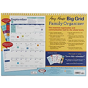 2023 Amy Knapp's Big Grid Family Organizer Wall Calendar: 17-Month Giant Fridge Planning Calendar for Mom with Stickers (Thru December 2023) (Amy Knapp's Plan Your Life Calendars)