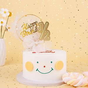 PHD CAKE 2.76 Inch Large 1/2 Gold Number Birthday Candles, Number Candles, Cake Number Candles, Party Celebration