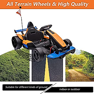 SEGMART Electric Go Kart Ride on Go Kart for Kids with 2 Speeed 24V Powered 4 Wheels Licensed Mclaren, Vehicles Toys Ride on Truck Bluetooth/FM, Loading Capacity 132lbs & 8MPH Max Speed
