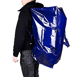 VENO 8 Packs Heavy Duty Large Storage Moving Bags Bundles, 4 Packs of Large Moving Bags with Strap and 4 Packs Oversize Moving Storage Bags