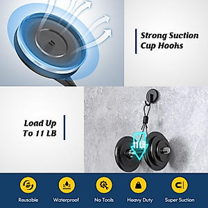 MOTAIPEAK Suction Cup Hooks for Shower, Shower Hooks for Inside Shower,Mounting on Glass Shower Doors, Tile, Mirrors, Metals,Hooks for Hanging Towels, Robe, Loofah, Jackets-Black(2 Pack)