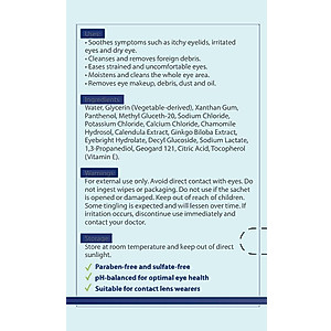 NOVEHA Daily Hygienic Eyelid & Lash Wipes | For Blepharitis & Itchy Eyes, Demodex | Box Of 60 Individually Wrapped Eyelash Wipes, Natural Makeup Remover & Daily Cleanser