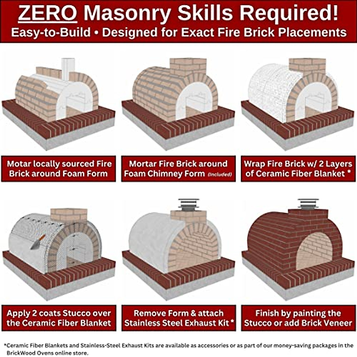 Brick Pizza Oven • Wood Fired Pizza Oven - Build a LARGE brick oven in your backyard with the foam Mattone Barile Grande DIY brick oven form and locally sourced masonry materials.
