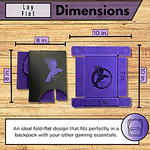 Luck Lab Folding Dice Tower and Dice Tray for RPG Table Top Gaming - Black/Purple - Raven Design