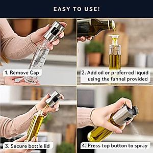 Olive Oil Sprayer for Cooking, 2 pack Olive Oil Spray Bottle, Oil Mister - Oil Sprayer for Air Fryer, Cooking Oil Sprayer - Oil Mister Spray Bottle for Cooking, Olive Oil Sprayer Mister, Oil Spritzer
