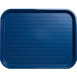 Carlisle FoodService Products Cafe Plastic Fast Food Tray, 14" x 18", Blue (Pack of 2)