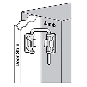 Prime-Line U 10536 Sliding Door Loop Lock, 2-1/4 In., Steel, Nickel Plated, Right Hand (Single Pack)