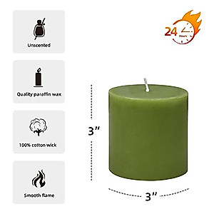Zest Candle Pillar Candle, 3 by 3-Inch, Sage Green