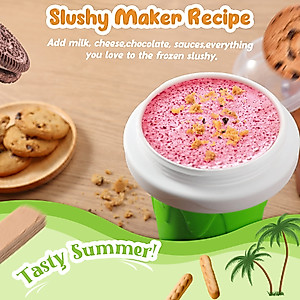Tgosomt Slushy Cup, Frozen Magic Slushie Maker Cup Squeeze, Cool Fun Stuff Things Gadgets (Green)
