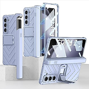 SHIEID Samsung Fold 5 Case with Hinge Protection, Galaxy Z Fold 5 Case Built-in Screen Protector & Kickstand & S Pen Slot Case for Samsung Galaxy Z Fold 5 2023, Blue