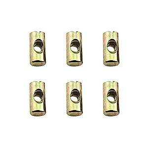 Hao Pro M6x20mm Barrel Nuts Cross Dowels Slotted Bolts Hardware Clean Tight Thread Proper Insert Sturdy Firm Holding Easy Install Align Smooth Screw in Snug Fit for Beds Crib Furniture Chairs 6PCS