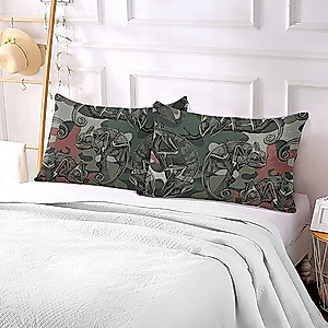 Chameleon Branch Camouflage Pillow Cases King Size Super Soft Pillowcase with Zipper Washed Microfiber Pillowcases for Bedroom Sofa Couch Home Decoration