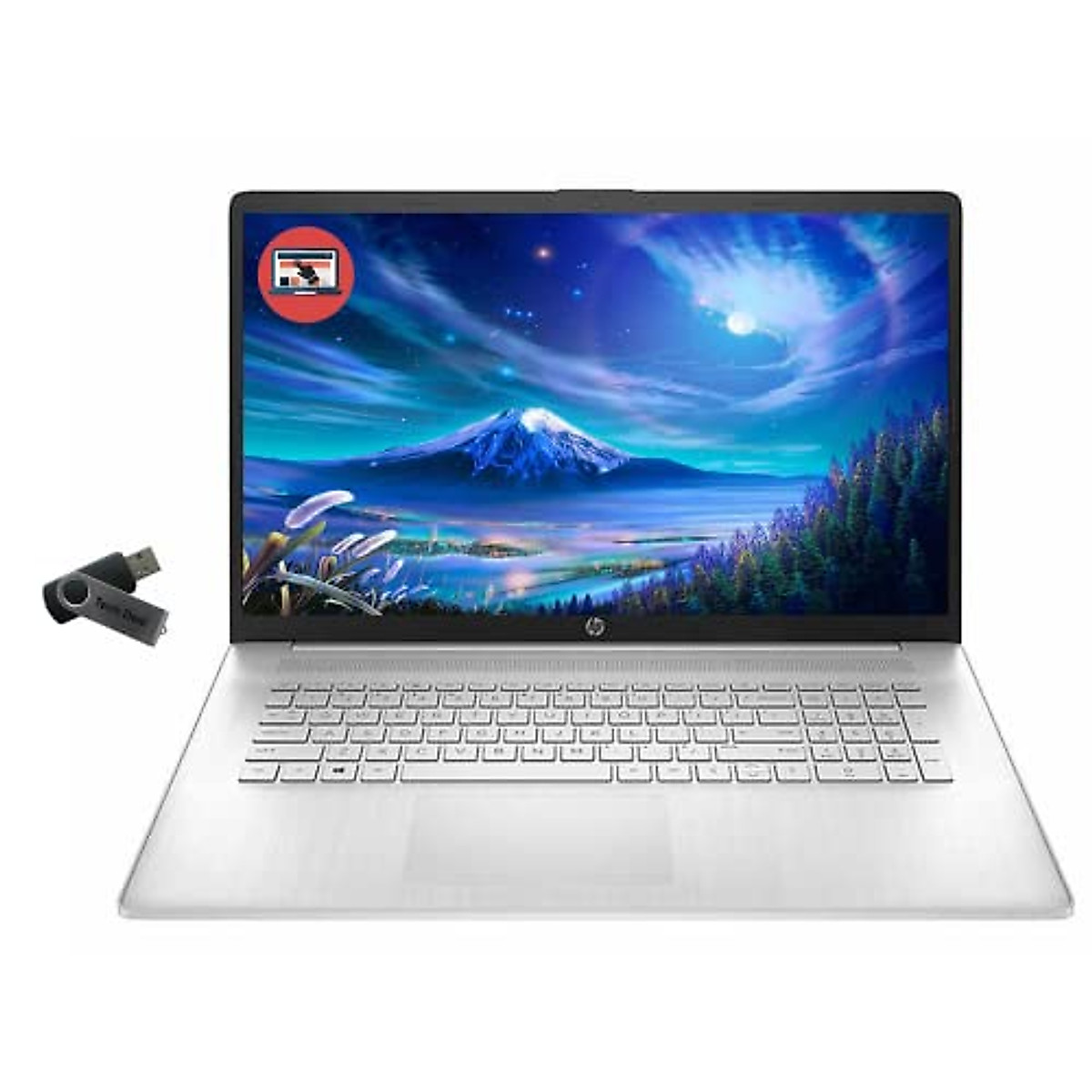 HP 17 Business Laptop Computer, 17.3" HD Touchscreen, AMD Ryzen 5 5500U up to 4.0GHz (Beat i5-10500H), Windows 10 Pro, 12GB RAM, 512GB SSD, WiFi, Bluetooth 5.0, Webcam, Tech Deal USB