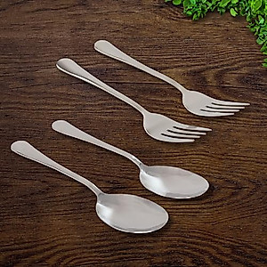 Cornucopia Serving Spoons & Large Serving Forks Set (4 pack, 2 of each); Buffet & Banquet Style Elegant Classic Serving Utensils