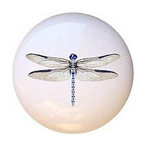 Dragonflies in Color Dragonfly Insect Decorative Ceramic Dresser Drawer Pulls Cabinet Cupboard Knobs (Storm Blue)