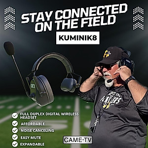 Came-TV Kuminik8 1.9GHz Wireless Intercom Headset Noise Cancellation Zero Latency Full Duplex 2 Person Team Communication with Hardcase for Church Boating TV Film Production Drone