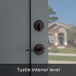 Kwikset Arlington Single Cylinder Handleset with Tustin Lever Featuring SmartKey Security in, Venetian Bronze