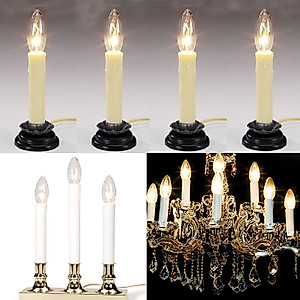 25 Pack Clear Torpedo Tip Replacement Light Bulbs, Steady Burning Crystal Candelabra Light Bulbs for Chandeliers, Electric Candle Lamp, Window Candles, Nightlight- 7 Watt - E12 Candelabra Base