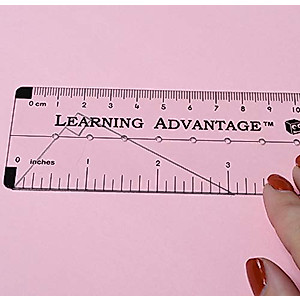 LEARNING ADVANTAGE-7752 Angle Measurement Ruler - Clear, Flexible and Adjustable Geometry Measuring Tool - Measure Angles to 360 Degrees and Lines to 12"