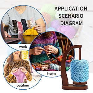Sthmeyue Yarn Holder for Crocheting, Beech Yarn Spinner: Effortless Rotation Achieved Through Magnetic Levitation,Wooden Spinners for Crocheting，Yarn Ball Holder (Brown)