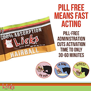 Licks - Hairball Remedy for Cats - Cat Hairball Treatment Containing Flax Seed Oil, Cod Liver Oil, and Sorbitol - LiquiPaks - 10 Use