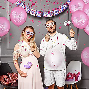 51 Pcs Tie Your Shoe Baby Shower Game Sign Wooden Baby Shower Sign Greenery Baby Gift Sets Gender Reveal Party Favors 50 Pink Balloons Baby Latex Balloons for Baby Shower Game Supplies