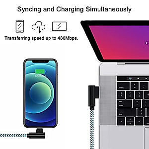 iPhone Charger 10FT 3Pack [Apple MFi Certified] Long Lightning Cable 90 Degree iPhone Charging Cable for iPhone 13 12 11 Pro XS Max XR X / 8/7 / 6s Plus/ 5s / 5c / 5se / iPad (Blue 10FT)