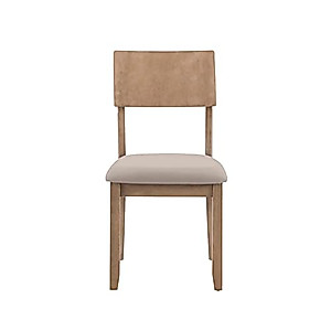 Linon Greywash with Grey Linen Upholstered Seat Includes Table Four Chairs Bench Carter Six Piece Dining Set