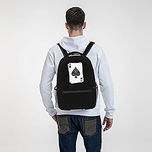 Poker Ace Of Spades Backpack Student Bag Work Light Schoolbag Traveling Handbag Leisure Knapsack