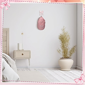 CroBlissful Coquette Pink Bow Hook Iron Bow Knot Wall Hook Home Decorative Hook Door Hanger Towel Hook for Coat Hat Towel Multi-Purpose Hooks Bathroom Kitchen Living Room Home Decor, 5.31 x 3.74 inch