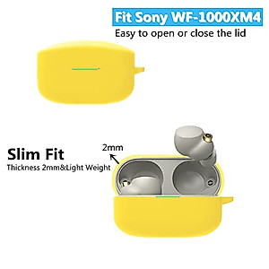 Ankersaila Soft Silicone Case Compatible with Fit Sony WF-1000XM4, Scratch/Shock Resistant Protective Case Cover (Yellow)