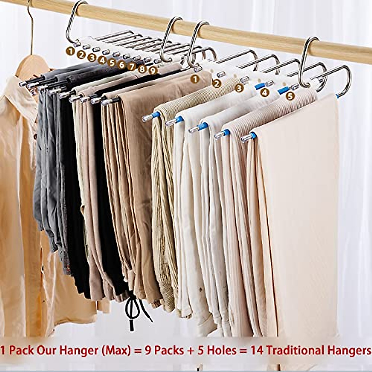 Non Slip Stainless Steel Multifunctional Pants Rack 1 Pack