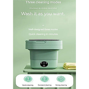 Portable washing machine, 8L large capacity mini washing machine, foldable, three intelligent modes for cleaning underwear and baby clothing, suitable for apartments, dormitories, and travel (Pink)