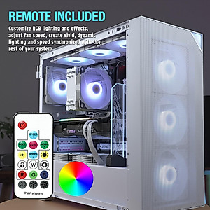 Vetroo 3-Pack Computer Case Fans 120mm Address RGB & PWM Cooling Fans High Performance with Controller Hub - White