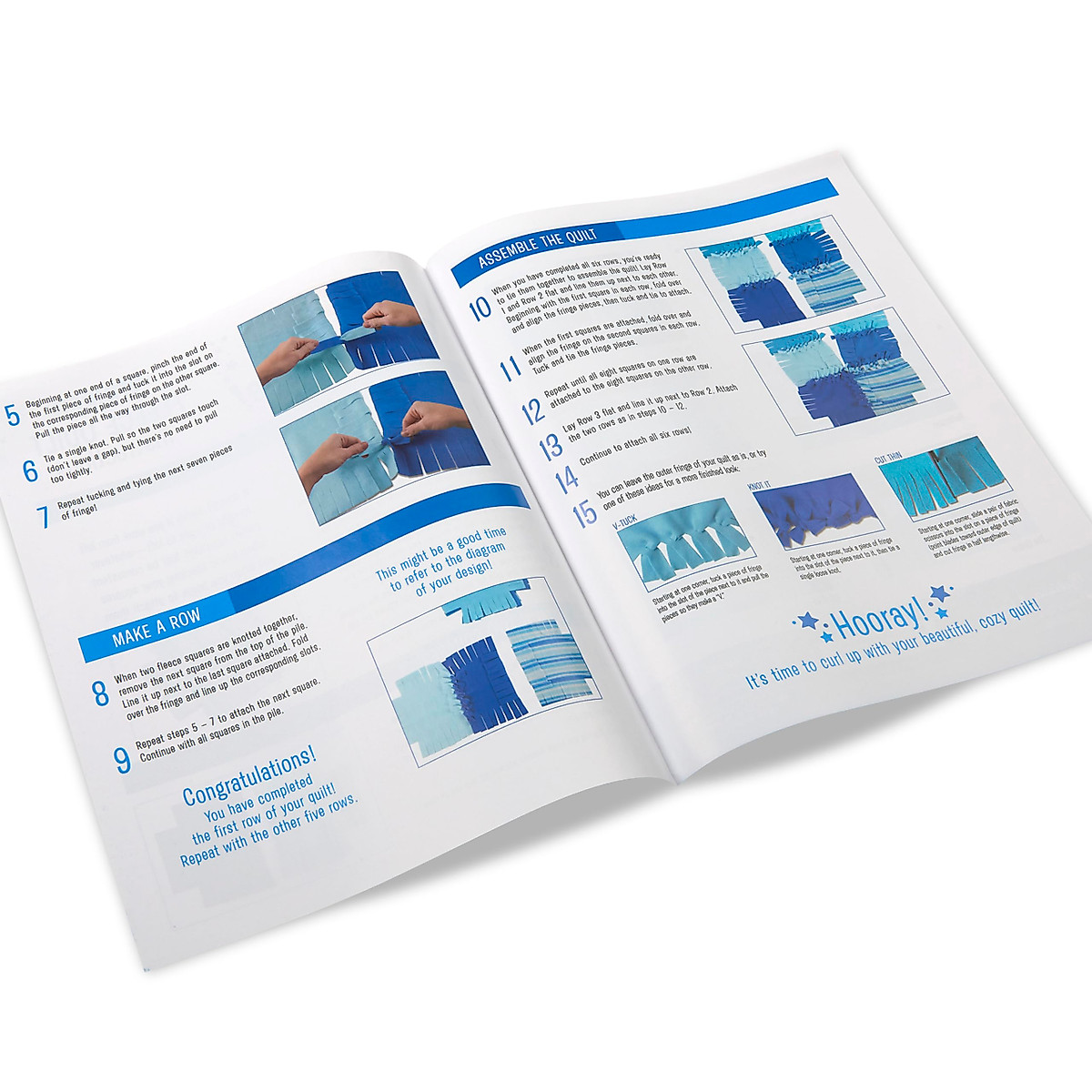 Melissa & Doug Created by Me! Striped Fleece Quilt No-Sew Craft Kit (48 Squares, 4 feet x 5 feet)