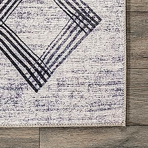 nuLOOM Meg Diamond Stain-Resistant Machine Washable Area Rug