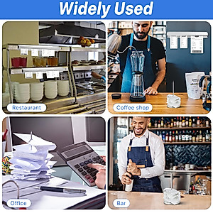 Elesunory 4 Pcs Ticket Holder for Restaurant, Receipt Holder for Restaurant, Keep Orders Organized, 16 in Sliver Aluminum Slide Check Rack and 5.5 in Receipt Spike for Kitchen Office Cafes Bar