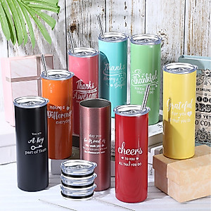 Sieral Employee Appreciation Gift Bulk Thank You Staff Gift 20 oz Stainless Steel Tumbler with Lid Inspirational Team Mug Gifts for Nurse Teacher Coworker Women Men(Positive, 12 Pcs)